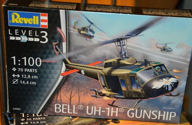 REVELL 04983 - BELL UH-1H Gunship U.S. Army - 1:100 - OVP - top Zustand ...