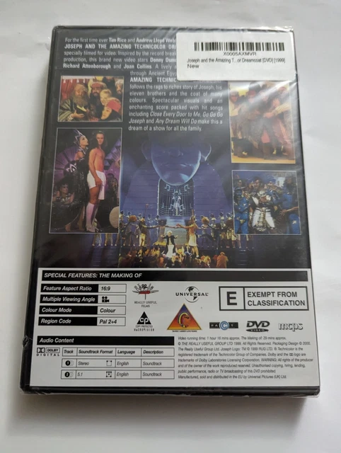 JOSEPH AND THE Amazing Technicolor Dreamcoat (DVD, 2007) New & Sealed ...