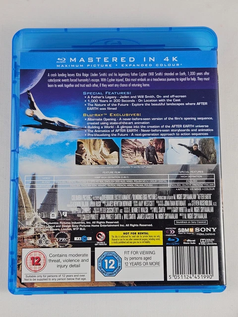 AFTER EARTH BLU-RAY Region ABC - VGC - Mint Disc £5.93 - PicClick UK