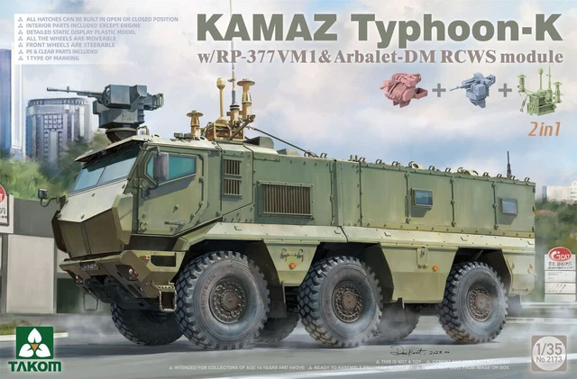 TAKOM 1:35 TAK2173 Kamaz Typhoon-K w/RP-377VM1 & Arbalet-DM RCWS Module ...