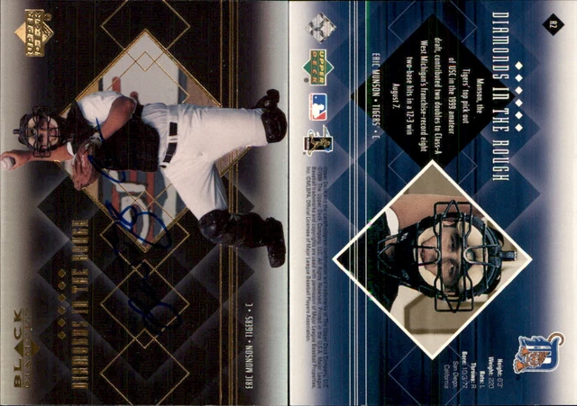 CARTE ERIC MUNSON signée 2000 pont supérieur diamant noir #R2 tigres de ...