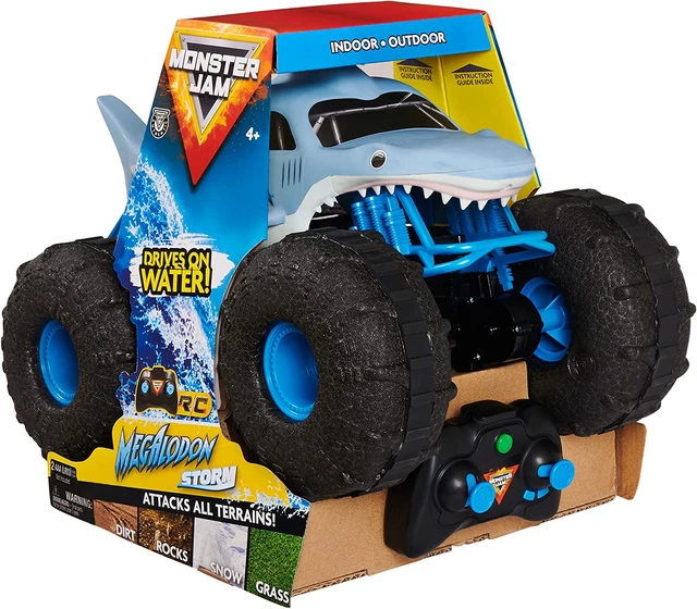 MONSTER JAM OFFICIAL Megalodon STORM All-Terrain Remote Control Monster ...