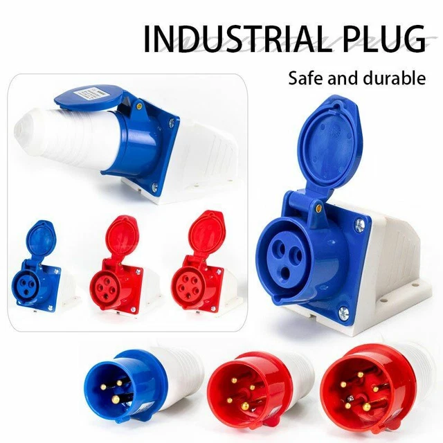 INDUSTRIAL PLUG SOCKET Male Female Electrical Connector 16A/32A 3P-5P ...