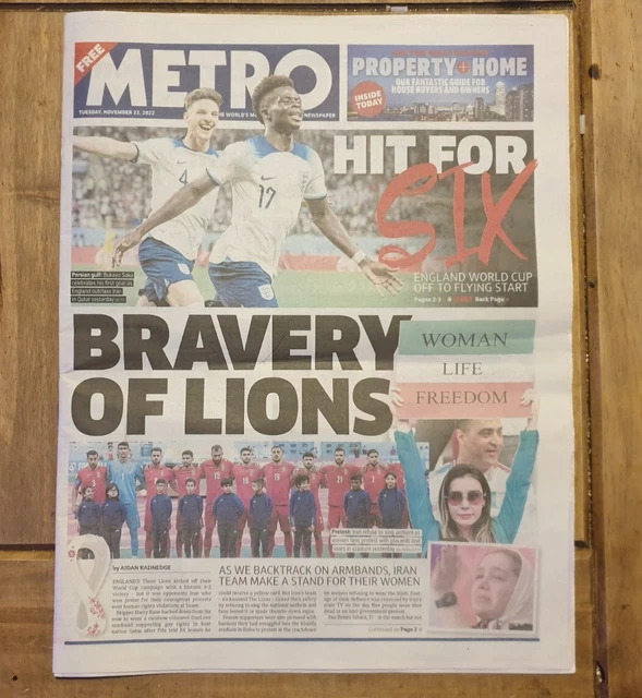 METRO NEWSPAPER -NOVEMBER 22nd 2022 £4.99 - PicClick UK
