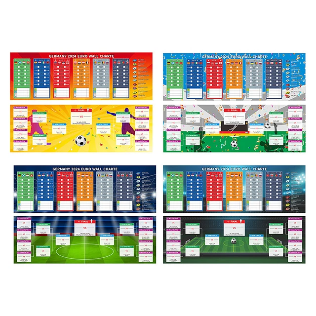 2024 EURO SOCCER Wall Chart Schedule Bracket Poster Germany UK Wallchar ...