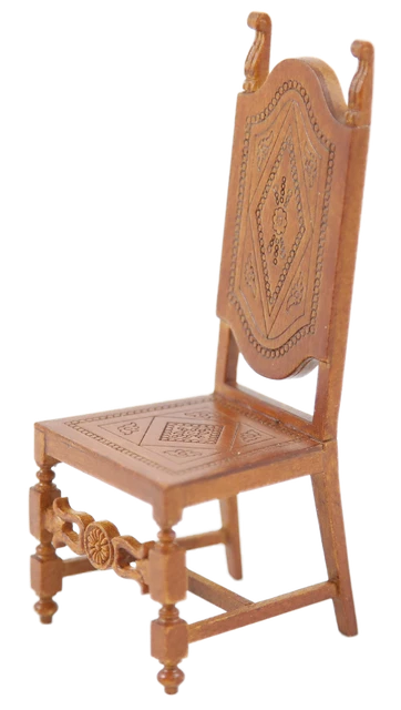 MAISON DE POUPÉES Noyer Espagnol 17th Siècle Chaise JBM Miniature Manger Meubles EUR 58,85 ...