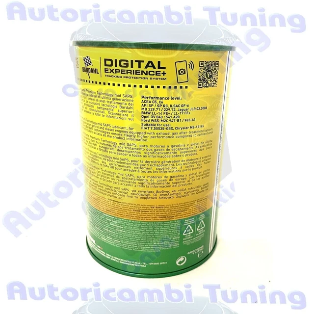 Olio C2 C3 Renault RN0700 6 LT Olio Motore Bardahl- Technos XFS AV504 ...