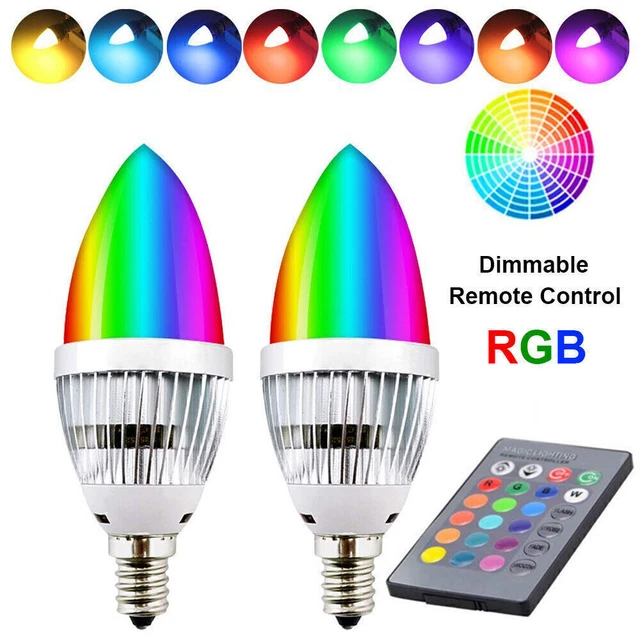 LED RGB BIRNE Glühbirne Lampe E12 E14 Farbwechsel Dimmbar mit Fernbedienung EUR 10,19 - PicClick DE