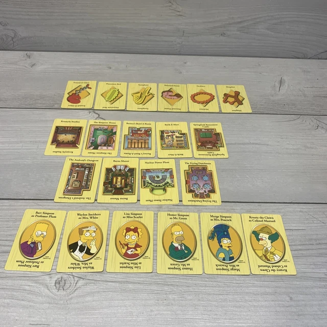 THE SIMPSONS CLUE Board Game Replacement Cards. 1st Ed £8.90 - PicClick UK