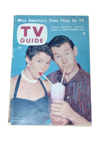TV GUIDE MAGAZINE September 3 1955 Johnny & Jody Carson Pittsburgh ...