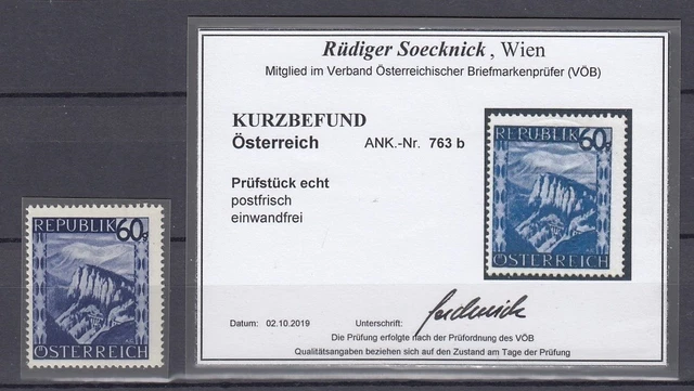 ÖSTERREICH ANK-NR. 763 b (1945) -Befund Soecknick VÖB EUR 6,05 ...