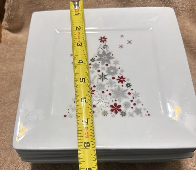 SET OF 8 “HOLIDAY TREE” Linzer Food Network Square Plate- 8”x8” £44.84 ...