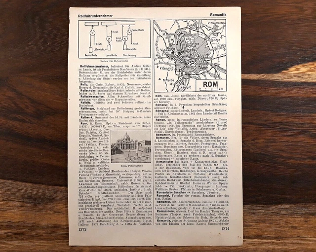 ALTE LITHOGRAPHIE, ROM, ca. 1935, Landkarte, Stadtplan, Peterskirche ...
