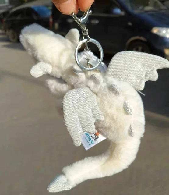 JELLYCAT FLUFFY SNOW Dragon Collectible Bag Charm Plush Cuddly Toy ...
