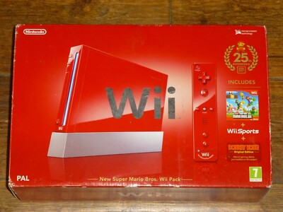 NINTENDO WII, 25TH Anniversary Super Mario Bros Limited Edition, Red ...
