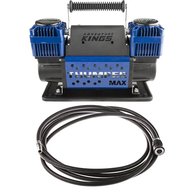 KINGS THUMPER MAX 300L/Min Dual Air Compressor + 4m Hose Extension ...