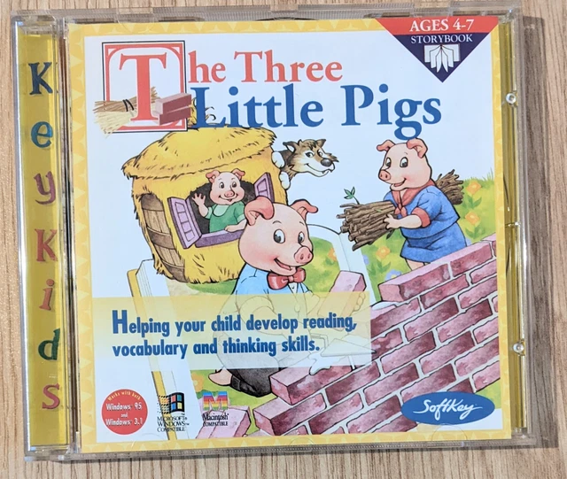 THE THREE LITTLE Pigs 1996 CD-ROM Interactive Storybook Windows 3.1 95 ...