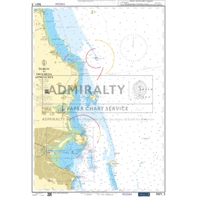 ADMIRALTY SMALL CRAFT Chart 5621_5: Dublin to Drogheda Approaches £16. ...