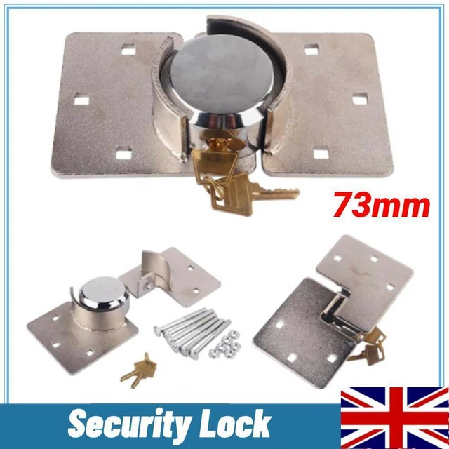 73MM HEAVY DUTY Shackless Padlock And Hasp Set Door Van Lock Shed ...