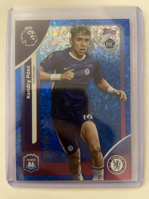 TOPPS PREMIER LEAGUE 2025/2026 Kendry Paez Rookie RC Blue Sparkle /150 ...