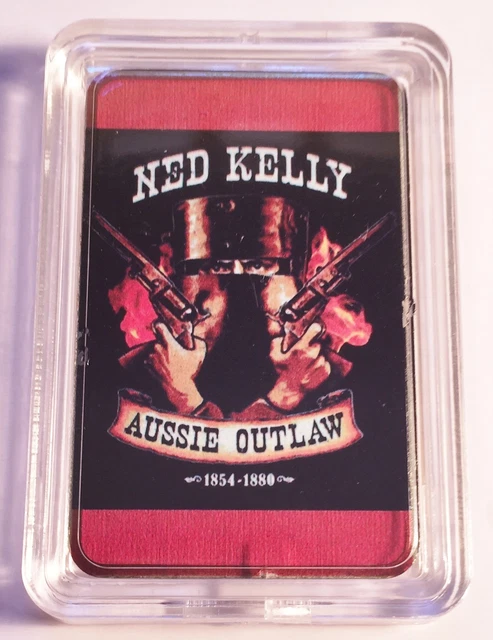 &NED KELLY& #2 Aussie Outlaw Colour Printed HGE 999 24k Gold Ingot ...