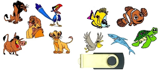 FINDING NEMO & The Lion King Brother Pes Embroidery Designs Cd Or Usb ...