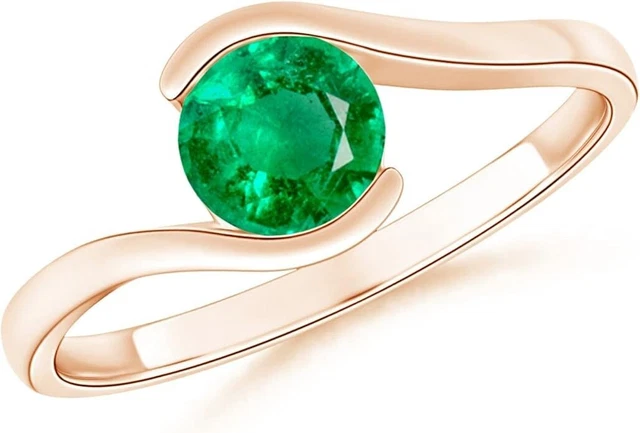 4CT NATÜRLICHES GRÜN Smaragd Edelstein Ring 925 Sterlingsilber Mädchen ...
