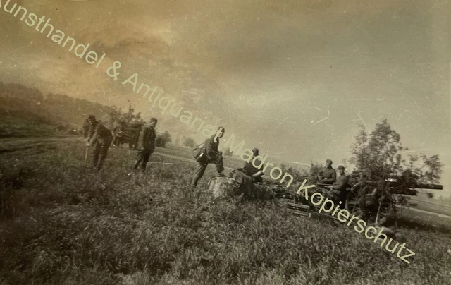 ORIG. FOTO WW2 WK2 WH Wehrmacht Krieg 1940 Artillerie Geschütz Front ...
