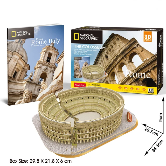 NATIONAL GEOGRAPHIC ROMAN Gladiator Colosseum DIY 3D Model Puzzle ...