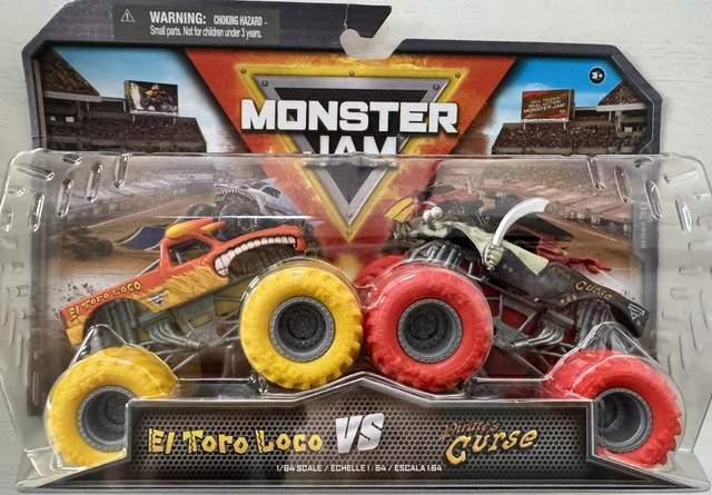 MONSTER JAM DOUBLE El Toro Loco Vs Pirate's Curse 1:64 Trucks New ...