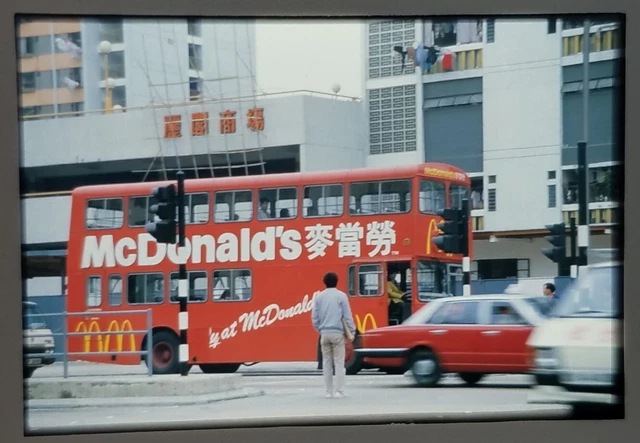 CHINA CHINESE HK Hong Kong Street Scene Bus With McDonald's Ad 35 MM ...