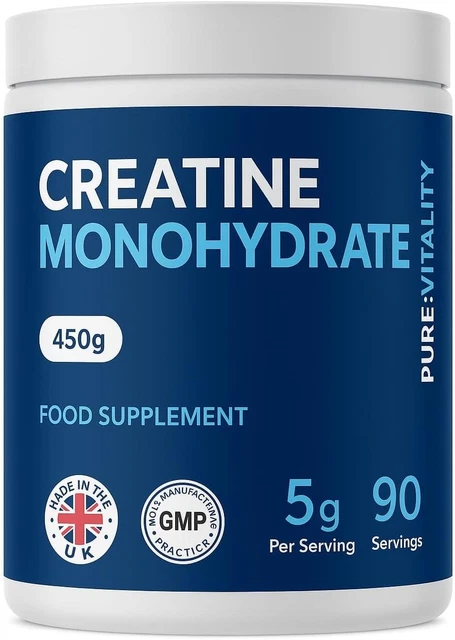 PURE VITALITY | Creatine Monohydrate Powder - 450g - Easy Dissolve ...