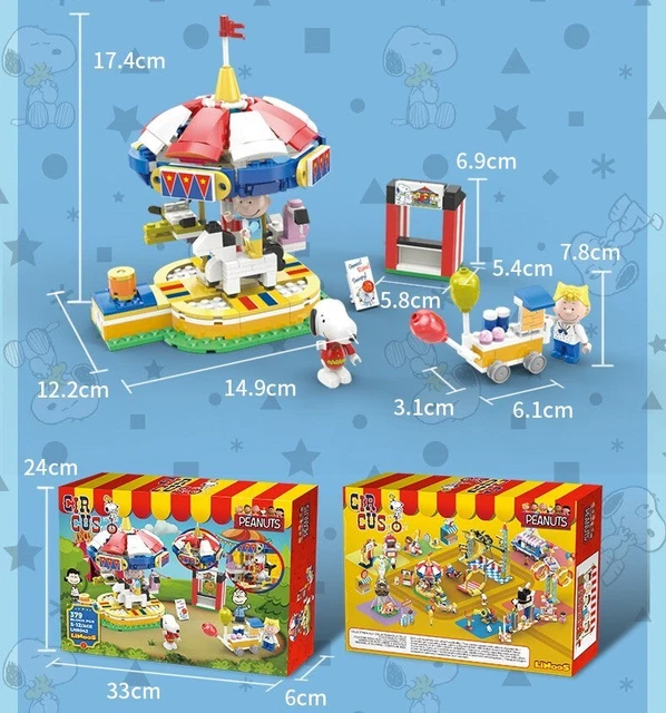 MINISO LINOOS PEANUTS/SNOOPY Circus Carousel, ticket booth and snack ...