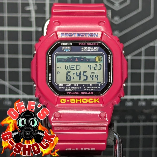 CASIO G-SHOCK GRX-5600 Solar Tide Graph Moon Data Pink G-Lide Square ...