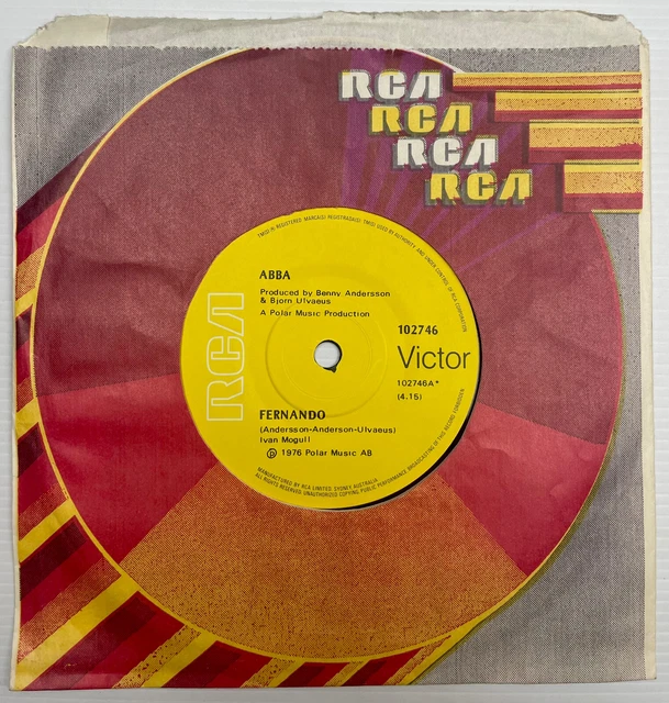 ABBA DANCING FERNANDO Vinyl Record 7” 45 RPM 102746 RCA Victor 1976 ...