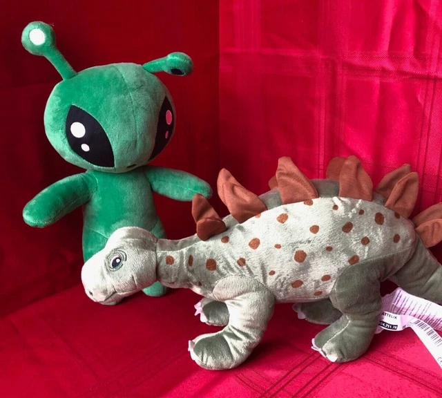 IKEA AFTONSPARV ALIEN Green and Jattelik Dinosaur Plush Soft Toys £25. ...