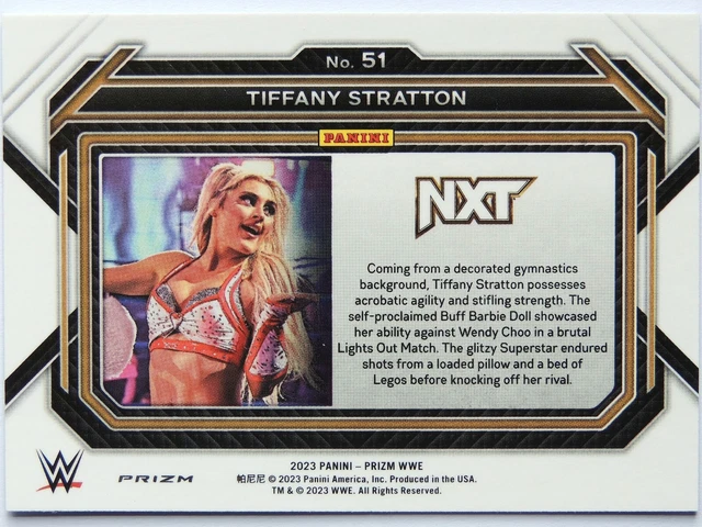 CARTA COLLEZIONABILE WWE 2023 Panini Tiffany Stratton Disco Prizm ...
