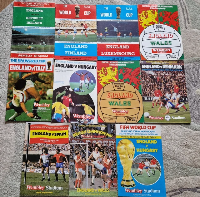 ENGLAND FOOTBALL PROGRAMMES 1970s & 80s Bundle Of 11 £5.00 - PicClick UK