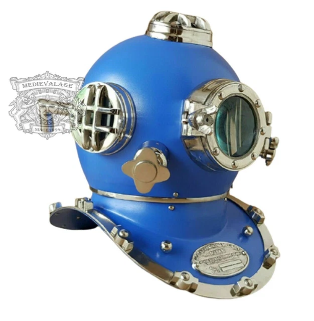 ANTICO CASCO SUBACQUEO della marina subacquea ~ Mark V 18 pollici casco ...