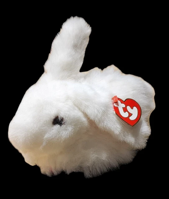 VINTAGE RETIRED TY White Rabbit Nibbles Plush Realistic With Original ...