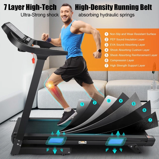 3.25HP FOLDING TREADMILL with Incline Running Walking Machine for Home ...