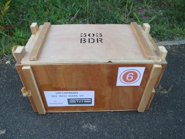 REPRO WW2 BRITISH 303 Wooden Ammo Crate Box x1 Empty Reenactment ...
