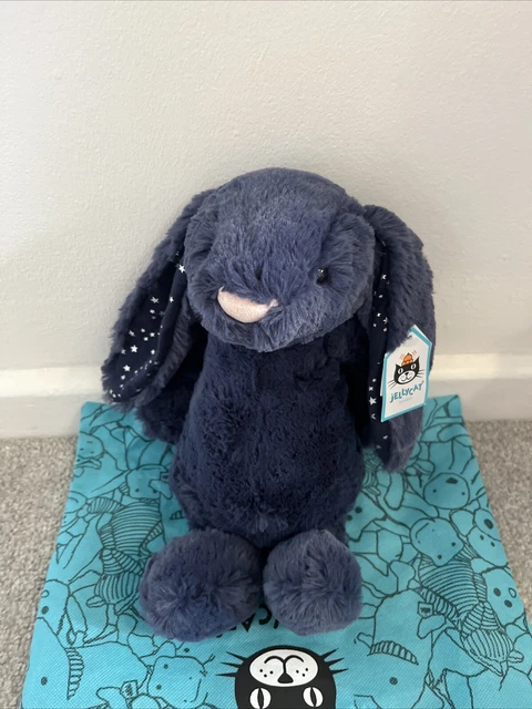 JELLYCAT STARDUST BUNNY Medium Rabbit Plush Soft Toy With Tags navy ...