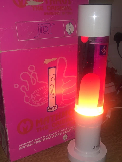 RARE BOXED MATHMOS White Pink Orange The Original Jet Lava Lamp Edward ...