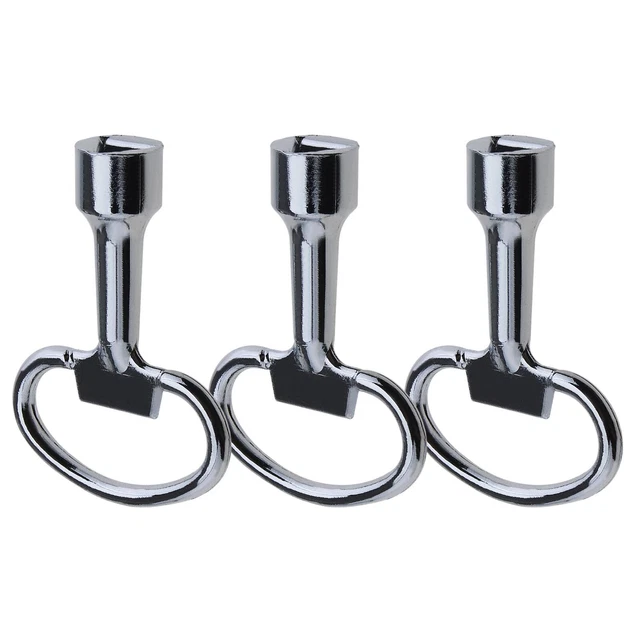 3X METAL TRIANGULAR Key Meter Box Key Silver Triangle Socket Spanner ...