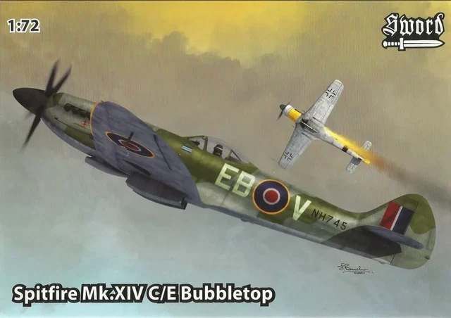 SPITFIRE MK.XIV C/E BUBBLETOP (5 Décos) SWORD PLASTIC KIT 1/72 EUR 21,95 - PicClick FR