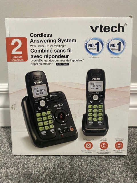 VTECH DECT 6.0 2-Handset Cordless Phone System with Caller ID (CS6114 ...