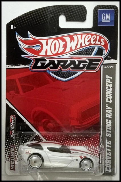 HOT WHEELS WHITE Corvette Sting Ray Concept 07/22 série garage EUR 11 ...