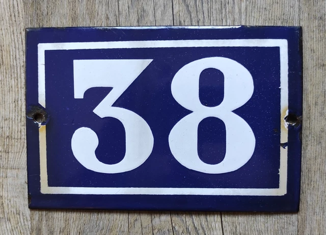 ANCIENNES PLAQUES ÉMAILLÉES de rue , numéro de maison , N° 38 \Période ...