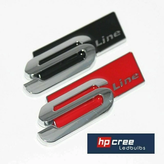 NEW S LINE Boot Badge Black Chrome Metal Fits All Audi Cars A1 A2 A3 A4 ...
